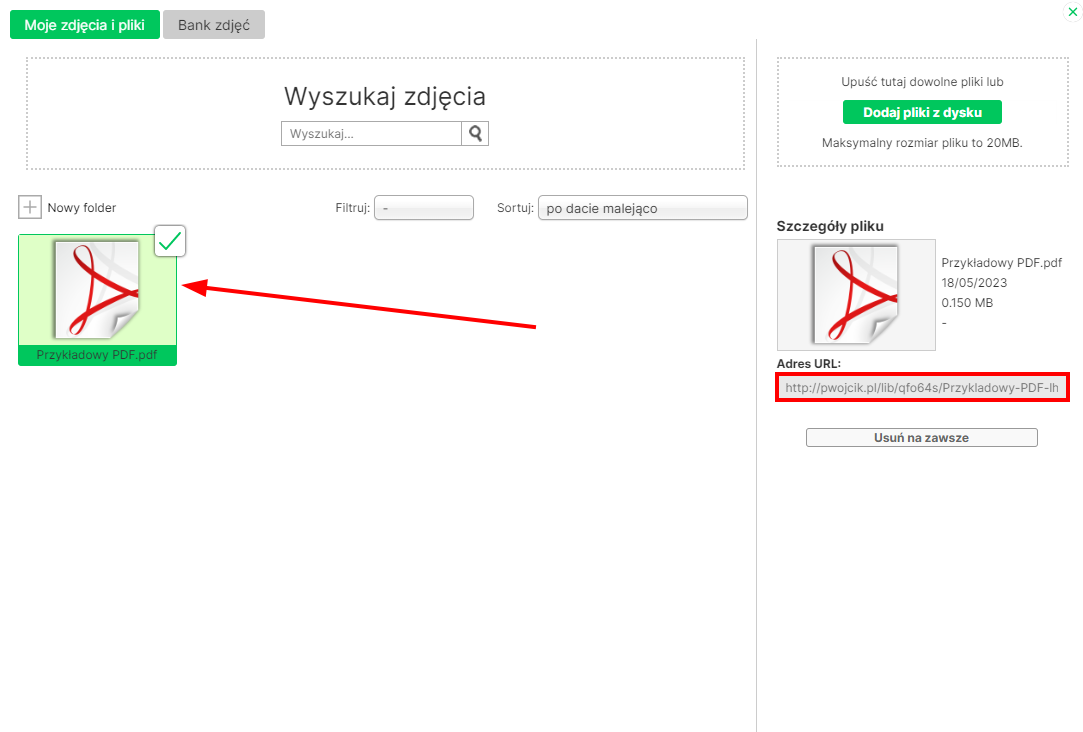 Pomoc WebWave - PL » Jak wyświetlić plik PDF na swojej stronie