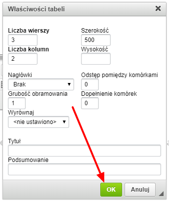 Jak zrobić tabelę na stronie www? Kreator stron www WebWave