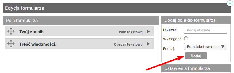 Formularz - jak dodać formularz na stronę www » Pomoc WebWave CMS